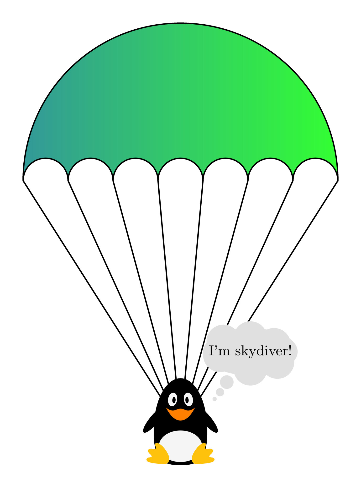 TikZ Free Body Diagram Skydiver with Parachute - TikZBlog